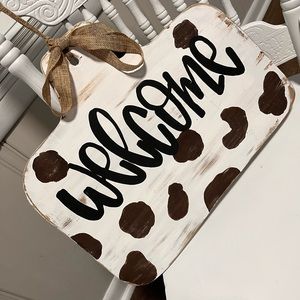 Accents | Cow Print Welcome Door Hanger | Poshmark